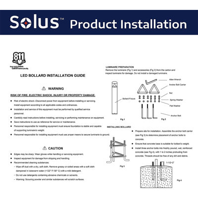 Solus SPC200BC-L10C-BZ Solus LED Commercial Landscape Light, Exterior Surface Mounted Bollard ...